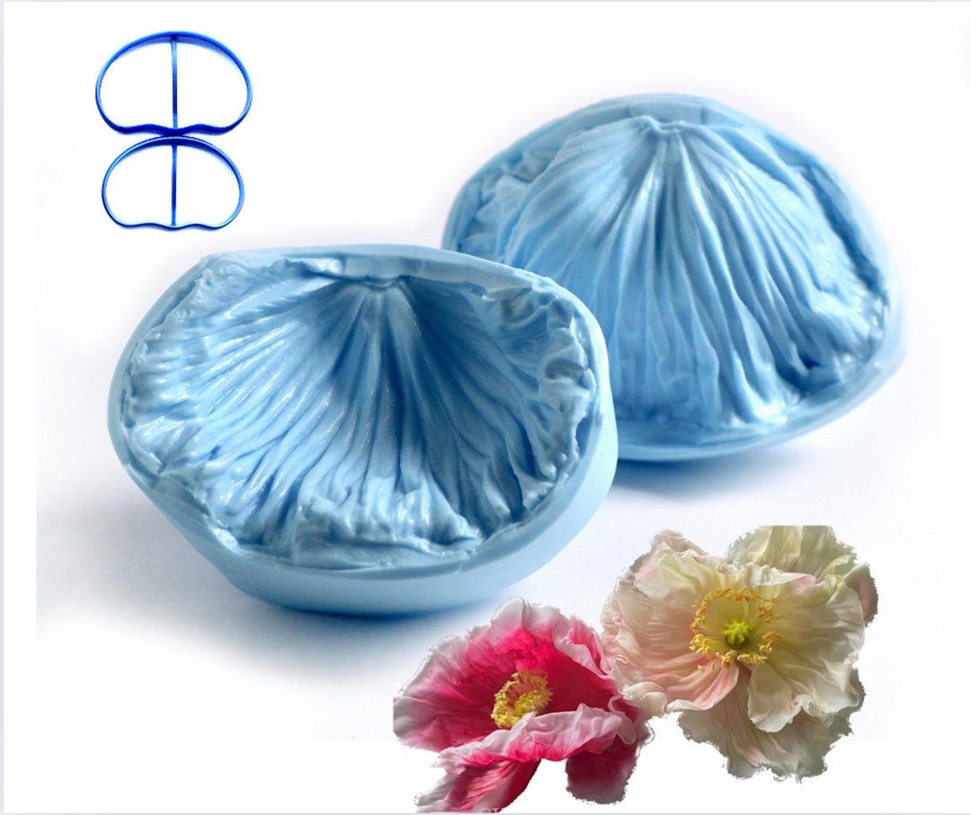 Icelandic Poppy Silicone Flower Mold Veiner, Making Flowers Silicone ...