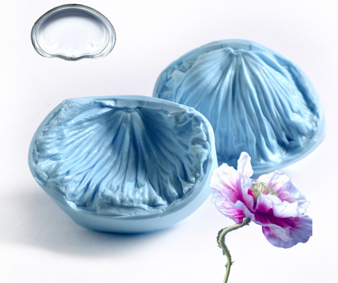 Icelandic Poppy Silicone Flower Mold Veiner, Making Flowers Silicone ...