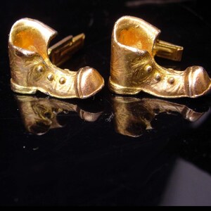 Rare Boot Cufflinks / Victorian Shoe / Vintage Gold Plate Mens Gift ...