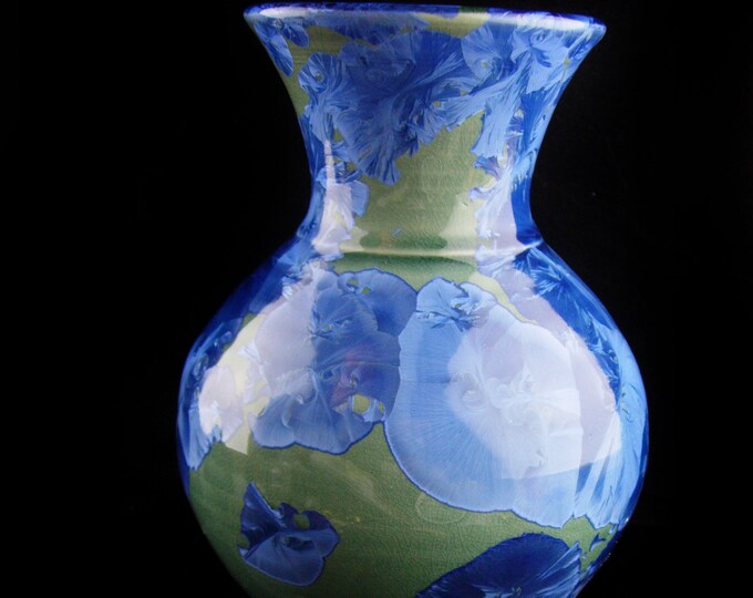 Vintage Phil Morgan Pottery - Rare Blue Crystalline Vase - Signed ...