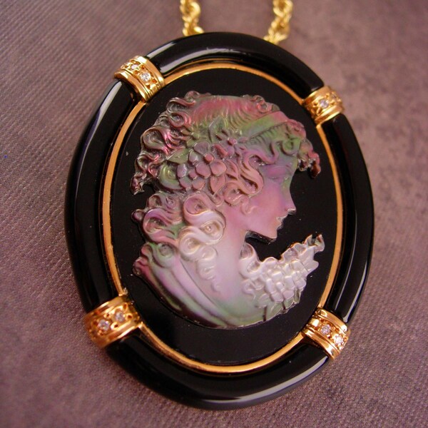 Black Cameo Necklace - Etsy