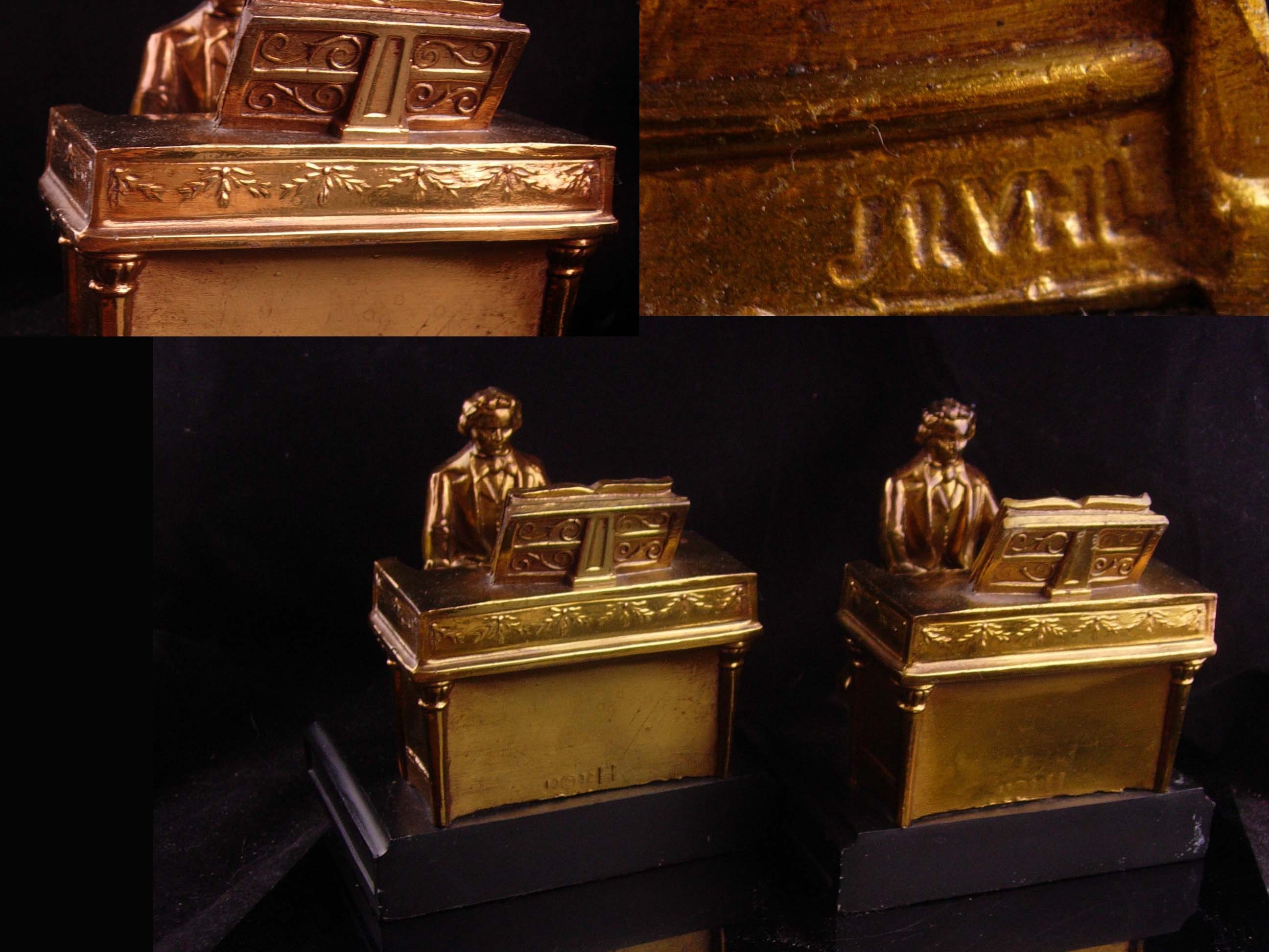 Vintage Signed Bookends Mozart Piano Set JB Hirsch Foundry - Etsy