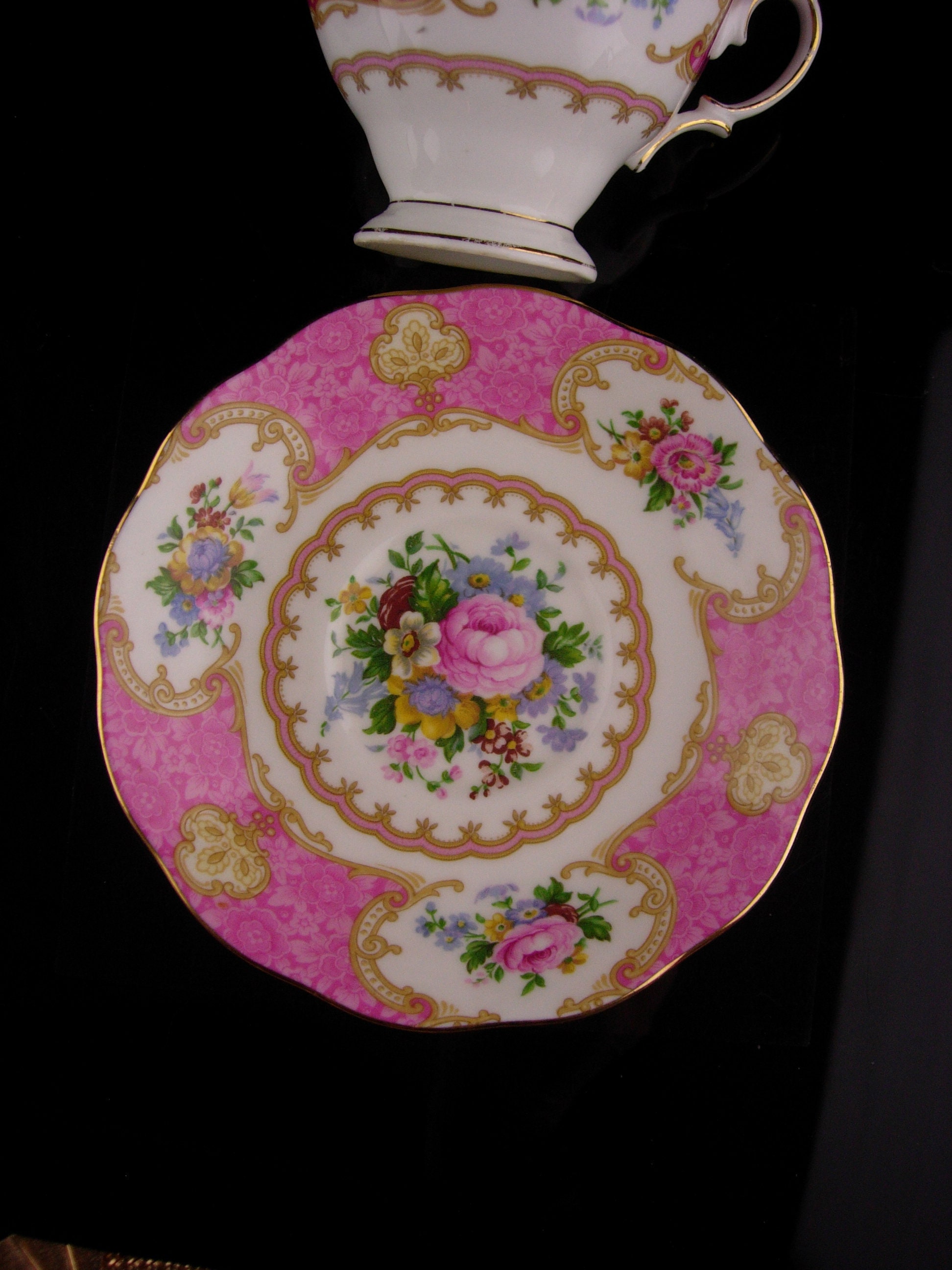 Pink Royal Albert Teacup Vintage Rococco Style Lady - Etsy