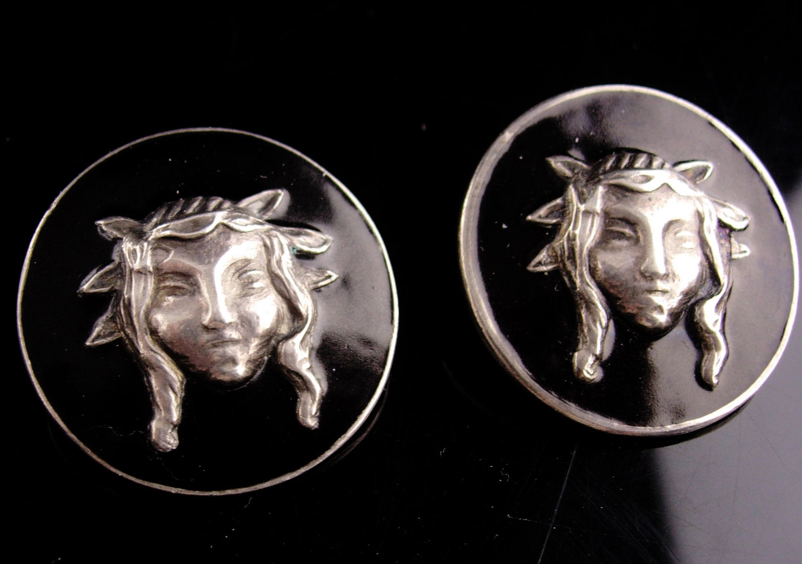 Antique Signed Cufflinks 800 Silver Mystical MEDUSA Set - Etsy