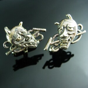Vintage Devil Cufflinks STERLING SILVER Demon Satan Grotesque Figural ...