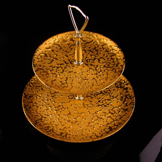 Vintage 22kt gold Wedding cake stand plate 10 inch tea | Etsy