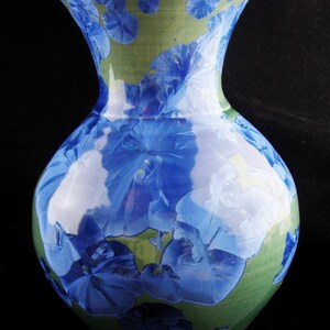 Vintage Phil Morgan Pottery rare blue crystalline vase | Etsy