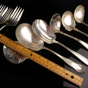 Antique Serving Silverware Lot 11 Pc Large Elegant - Etsy