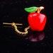 Red Apple Tie Tack / Snow White Poison Prop / Teacher Gift / - Etsy