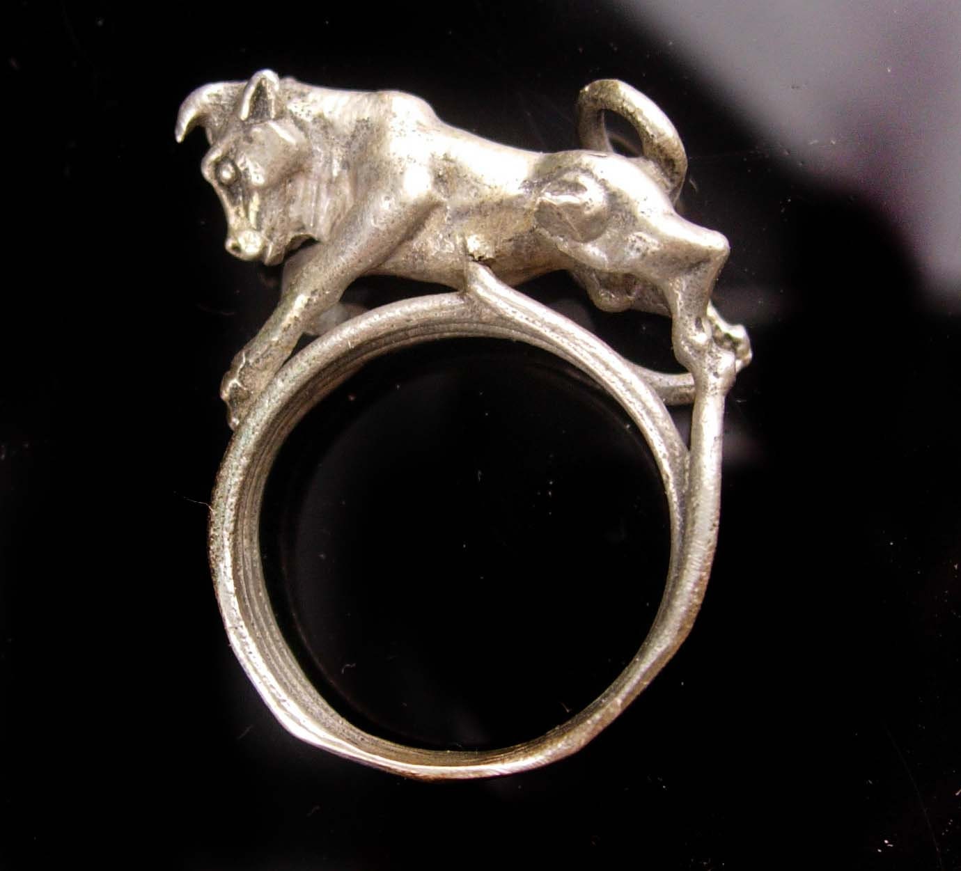 Unusual Taurus ring artisan Bull jewelry vintage | Etsy