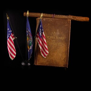 Antique 1884 Book Desk Flags Parchment Declaration - Etsy
