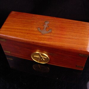 Mens Embossed Ship Box Nautical Anchor Vintage Gift Initial A jewelry ...