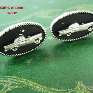 LARGE Car Cufflinks Vintage Antique Roadster 1957 Tbird Thunderbird MG ...