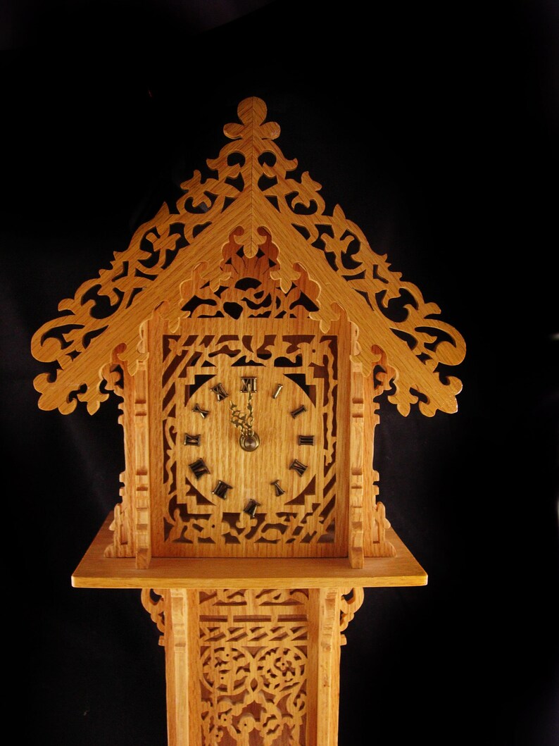 Tall Fretwork Mantle Clock Small Grandfather Design | Etsy