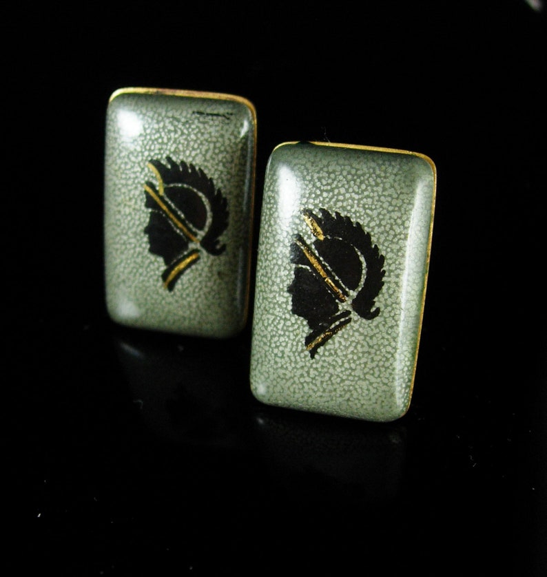 HUGE cufflinks Medieval LARGE Enamel Gilt Centurion Cufflinks | Etsy