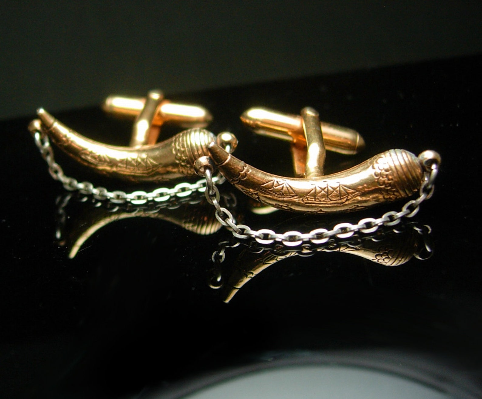 Vintage Devil Horn Cufflinks Cuff Links Vintage Ships Nautical - Etsy