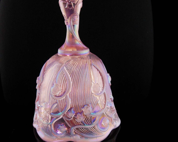 Vintage Pink Iridescent Fenton Bell - Bell Flowers - Lily of the Valley ...