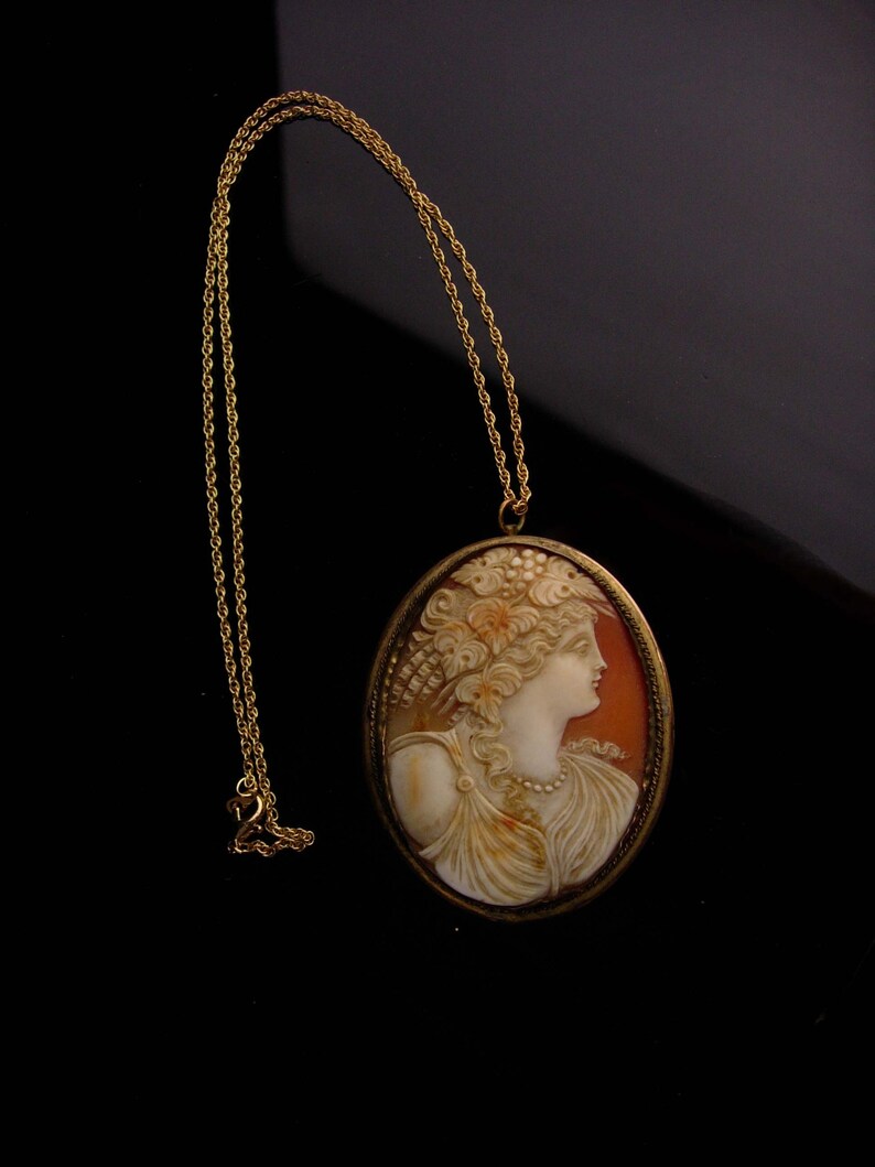 LARGE Genuine Cameo Necklace GORGEOUS Antique Cameo Brooch - Etsy
