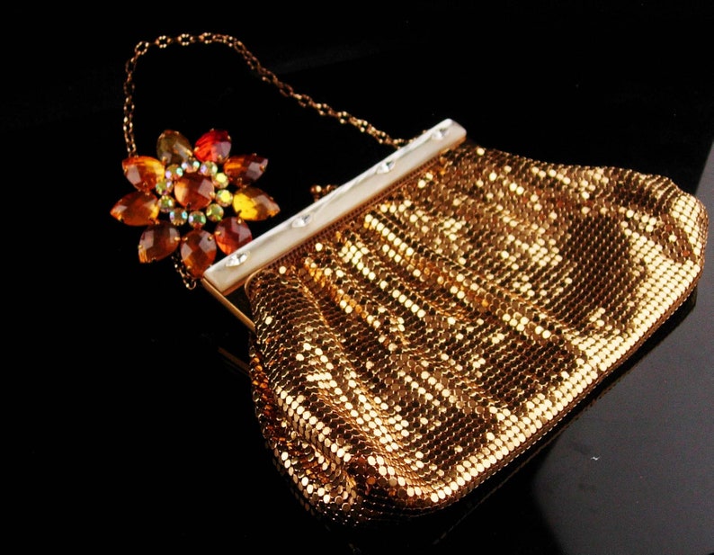 Gold Flapper Purse / Vintage Whiting & Davis Mesh Purse / Joan | Etsy