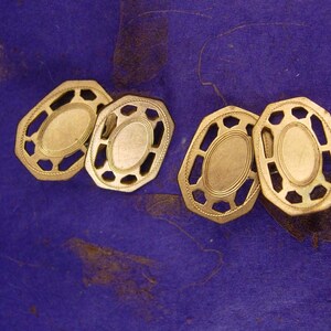 1900s Victorian Cufflinks Engravable Golden Customizable Wedding Formal ...