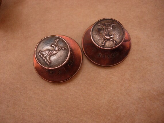 Antique London button Cufflinks - Vintage deer set - … - Gem