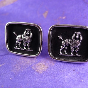 Huge French POODLE Cufflinks Vintage Show Dog Cuff Links Grande ...