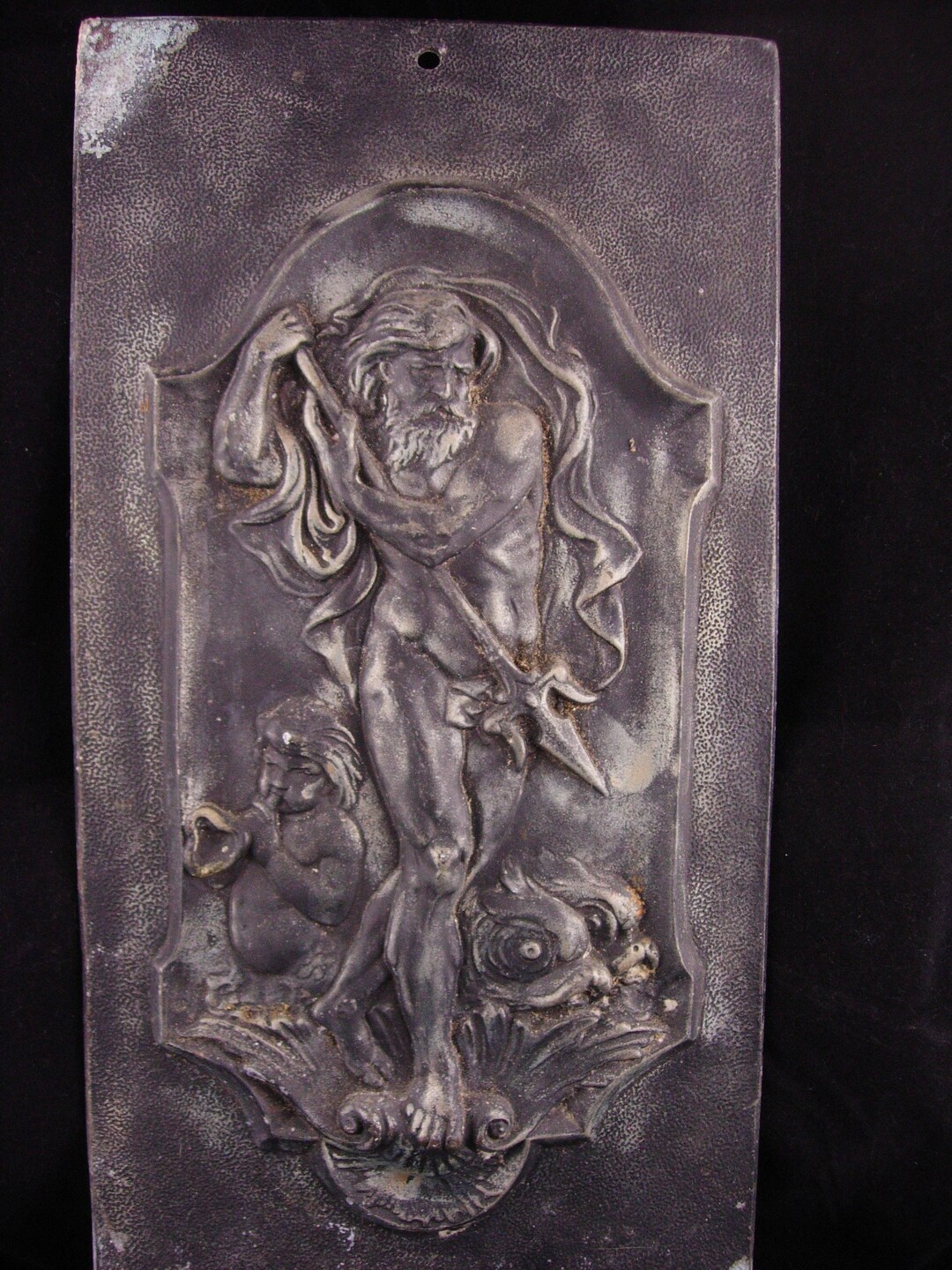 Neptune Antique Relief Plaque Greek God & Cherub 16 Architectural ...