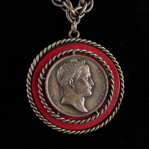 Vintage Napoleon Necklace / Coin Jewelry / Bonaparte Portrait / French ...