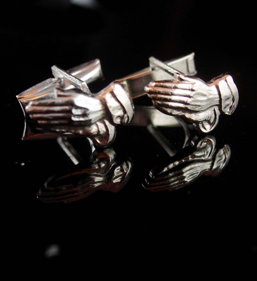 Vintage Hand Cufflinks Pray for PEACE Pastor Gift Religious Silver ...