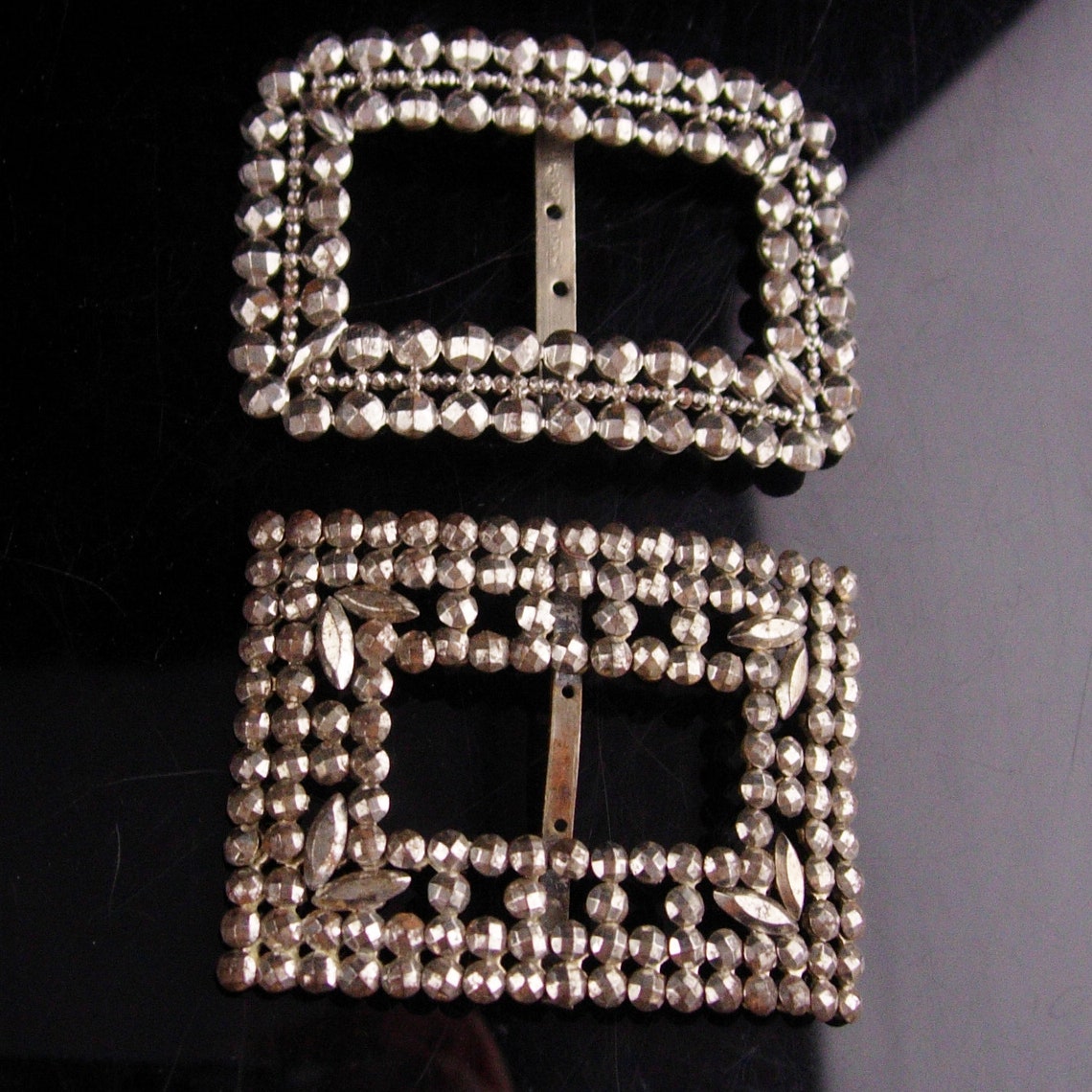 Antique French Cut Steel Buckles Large Vintage Silver - Etsy Hong Kong