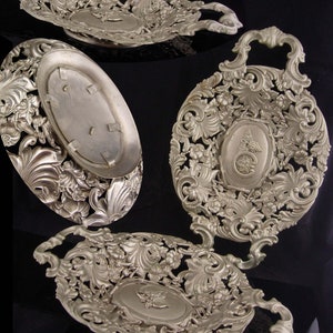 Reserved Antique Trays Set / Vintage Wedding Gift / Victorian Footed ...