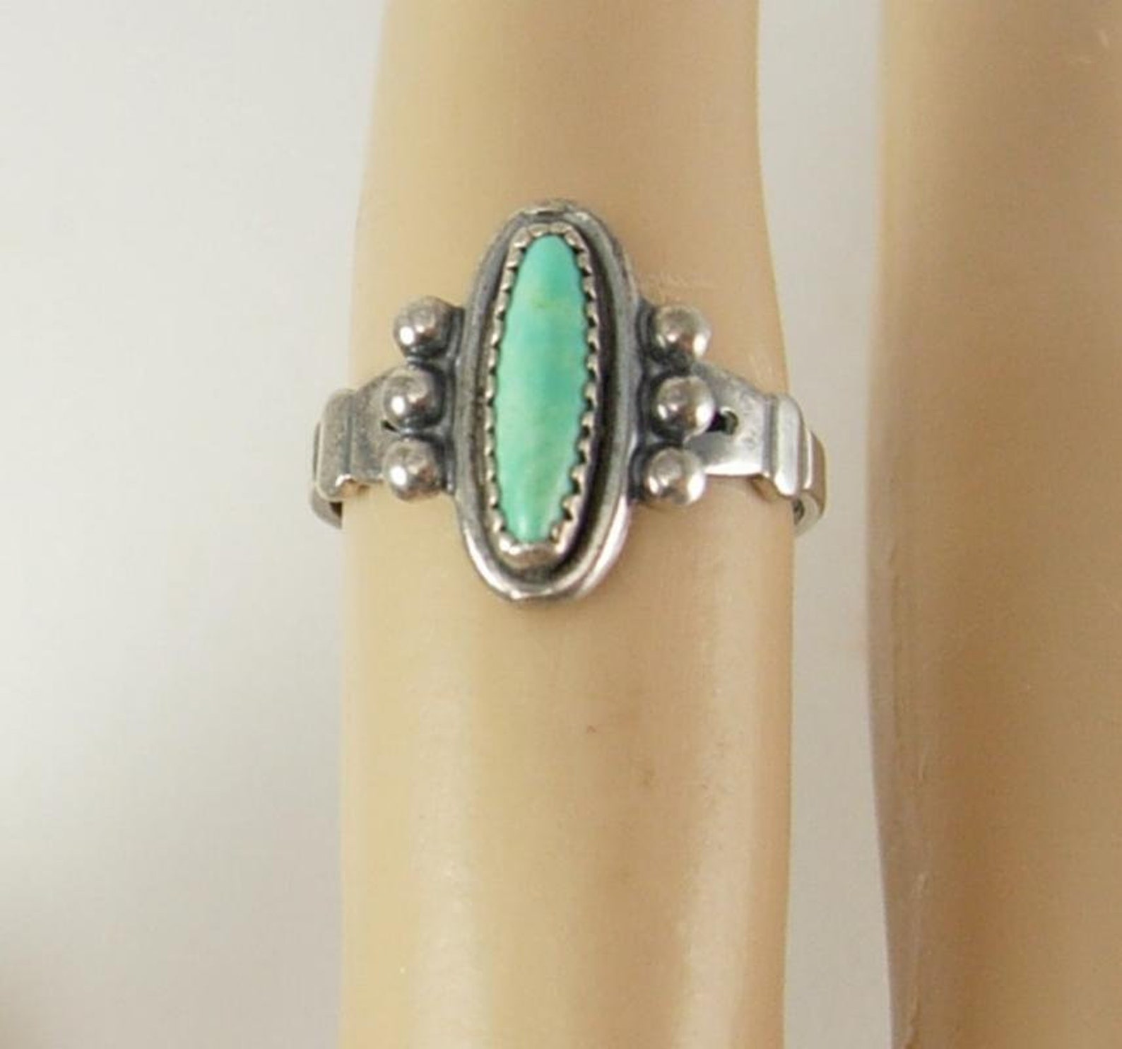 Vintage Sterling Silver Turquoise Ring Tribal Birthday - Etsy