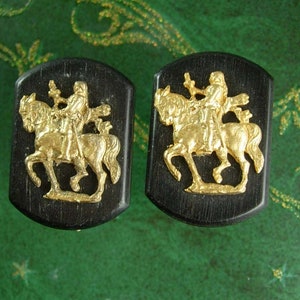 Medieval Knight Cufflinks Wood Vintage Cuff Links Renaissance Revival ...