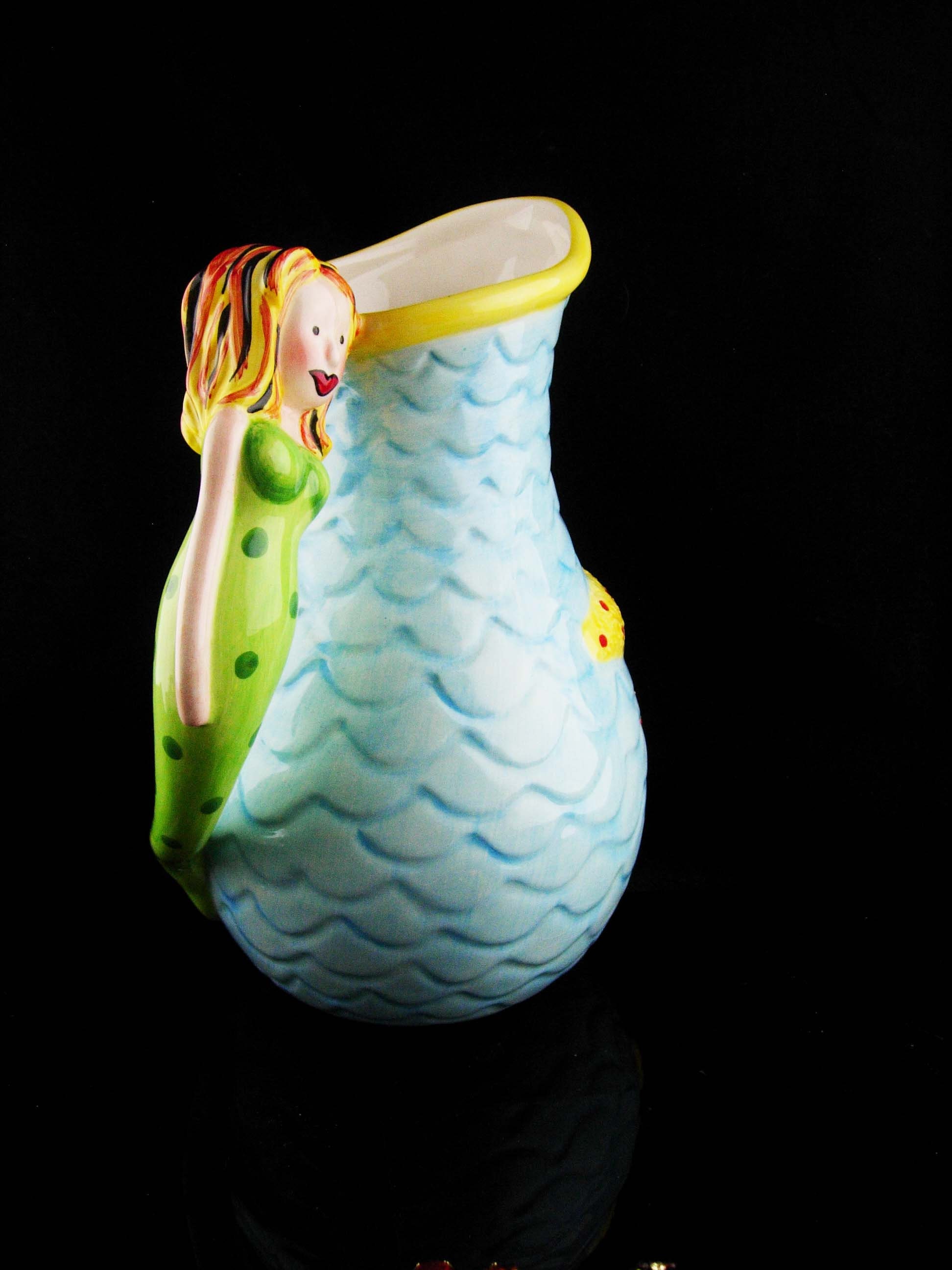 Hand Painted Mermaid 11 Nautical Starfish Pitcher - Etsy