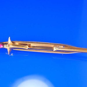 Vintage Jeweled Sword Tie Clip Medieval Religious Wedding Signed Swank ...