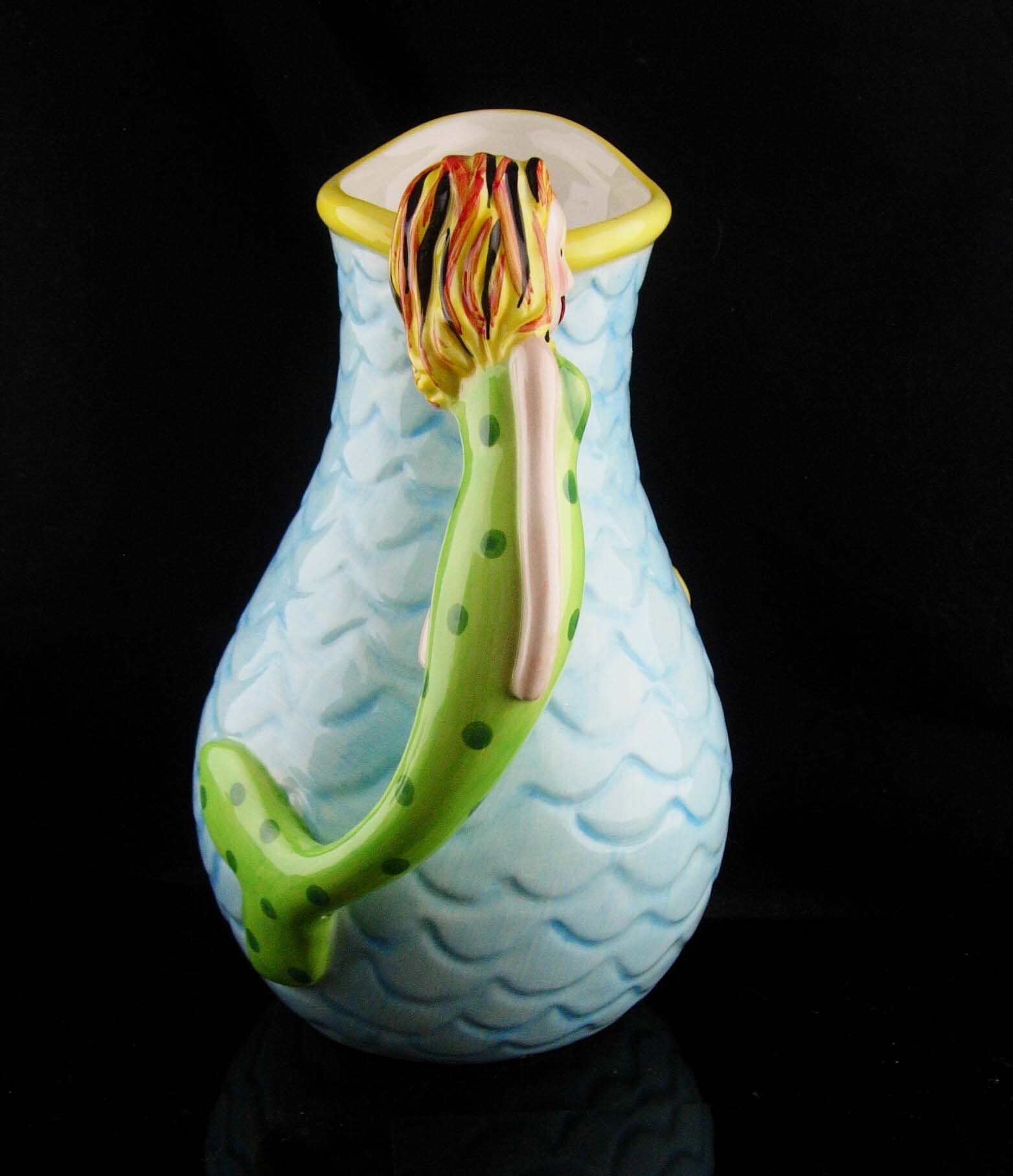 Hand Painted Mermaid 11 Nautical Starfish Pitcher - Etsy