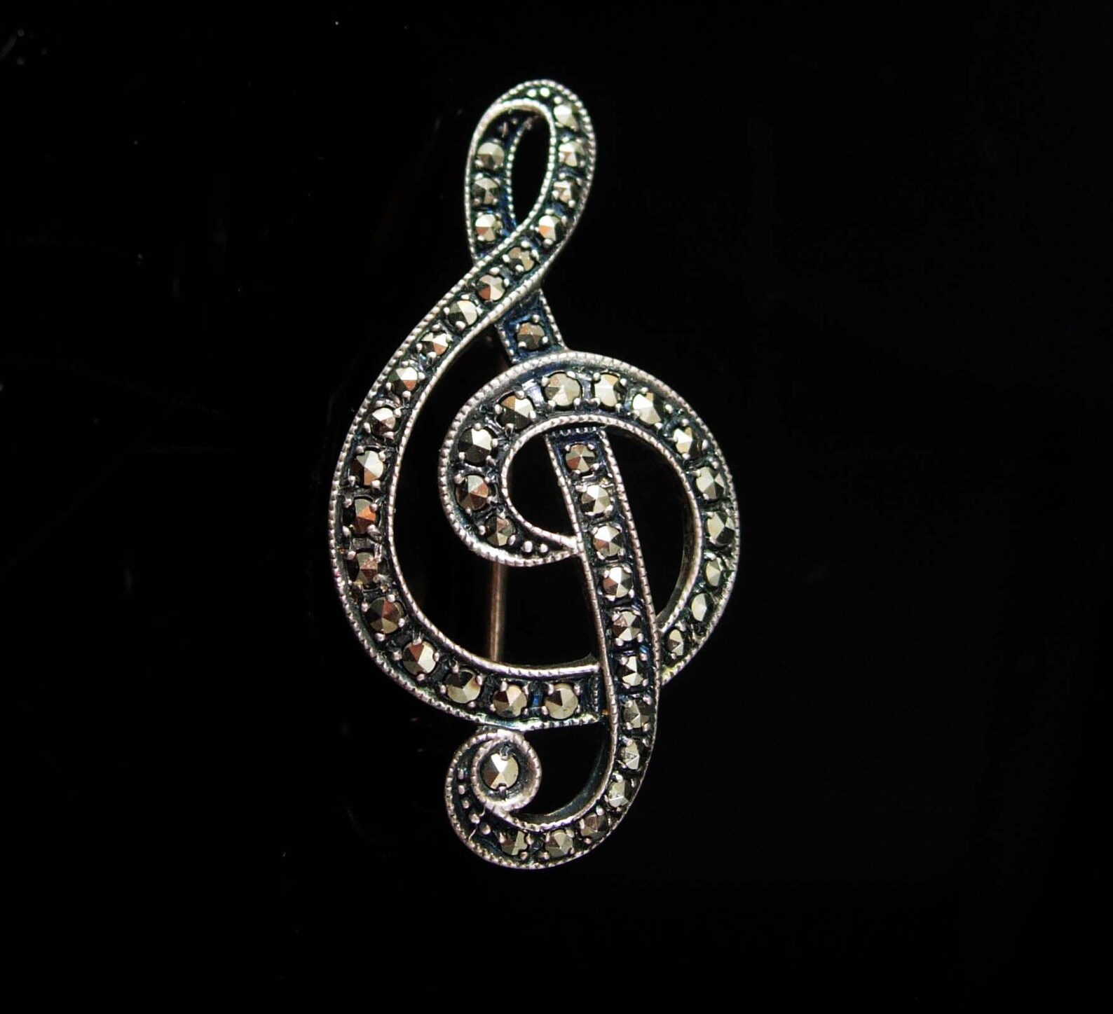 Vintage Sterling Music Note marcasite Fancy musical ladies | Etsy