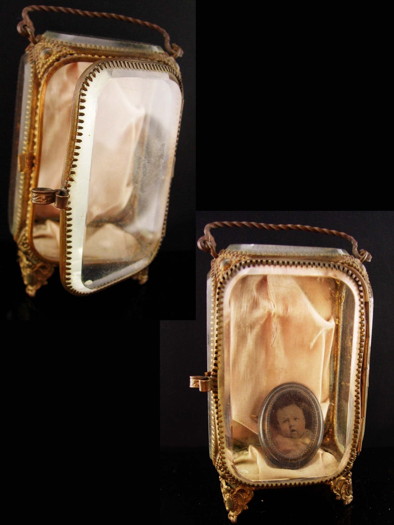 Antique Watch Casket Beveled Glass Box Wedding Jewelry - Etsy