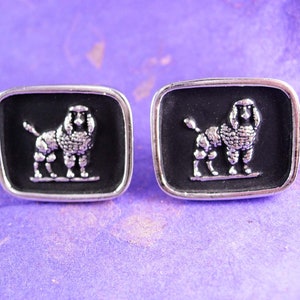 Huge French POODLE Cufflinks Vintage Show Dog Cuff Links Grande ...