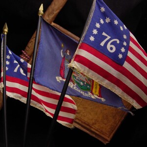 Antique 1884 Book Desk Flags Parchment Declaration - Etsy