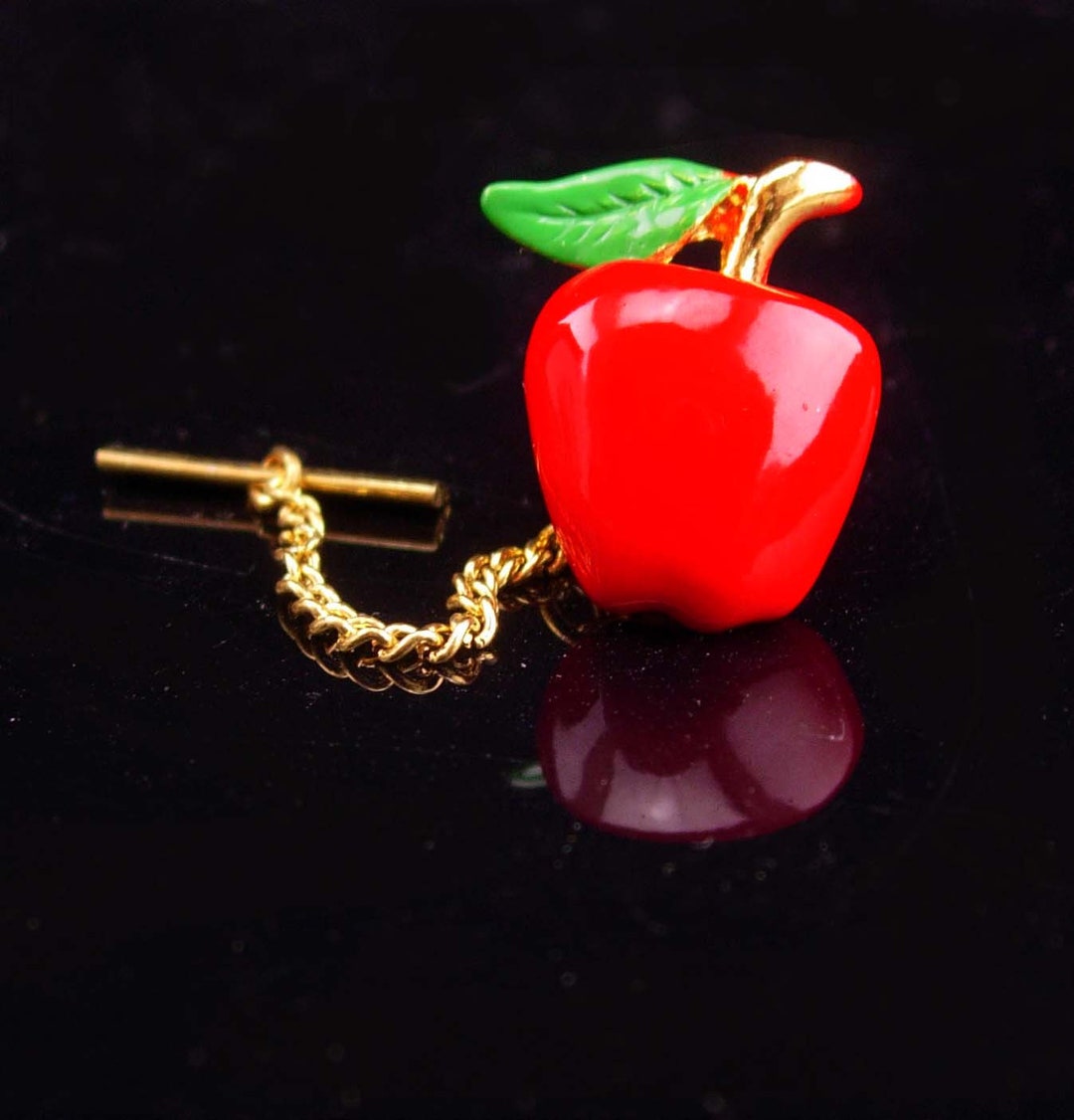 Red Apple Tie Tack / Snow White Poison Prop / Teacher Gift / Chef ...