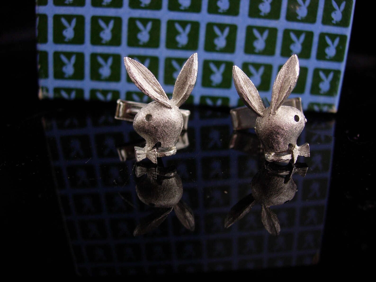 Silver Playboy Bunny Cufflinks Original Box Bachelor Party - Etsy