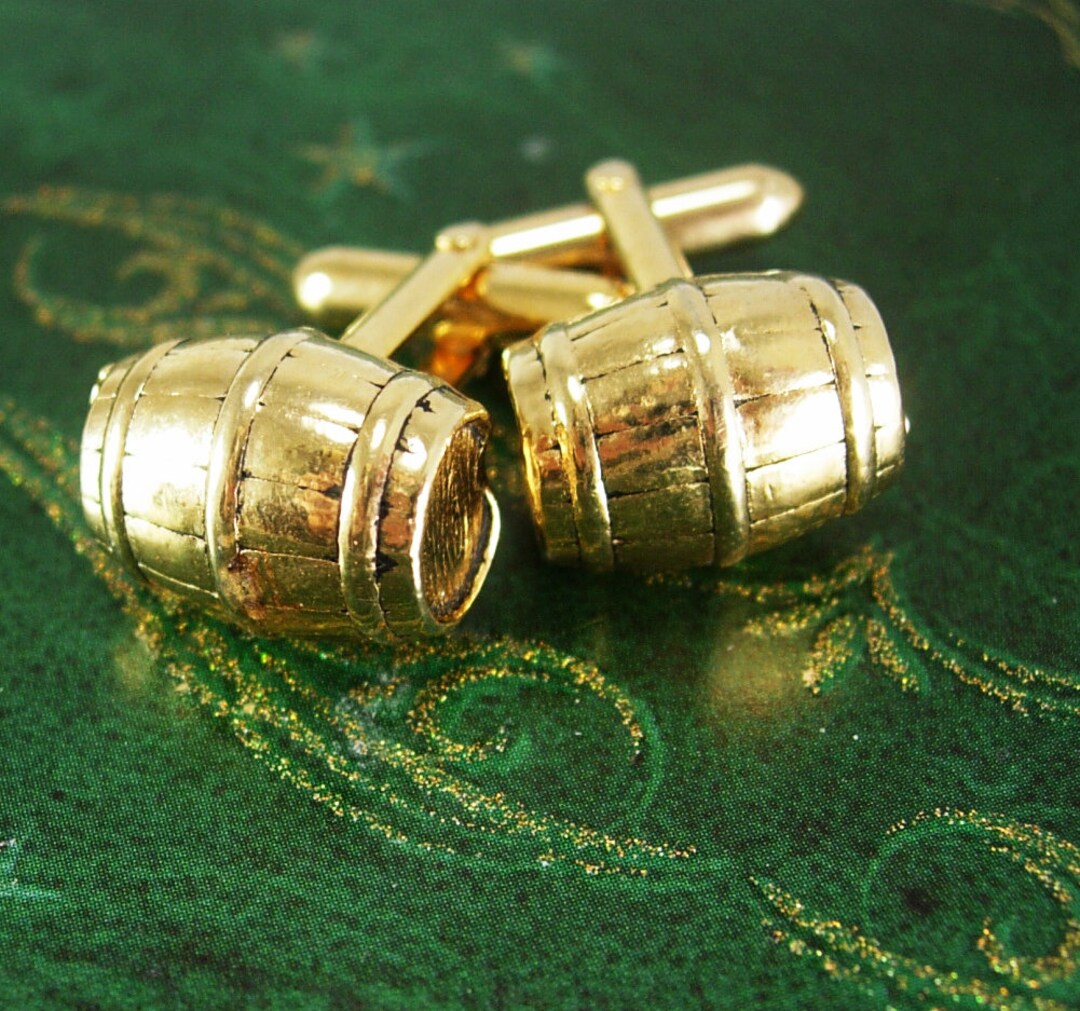 Beer Keg Cuff Links BACHELOR PARTY Gift Vintage Swank Goldplate ...