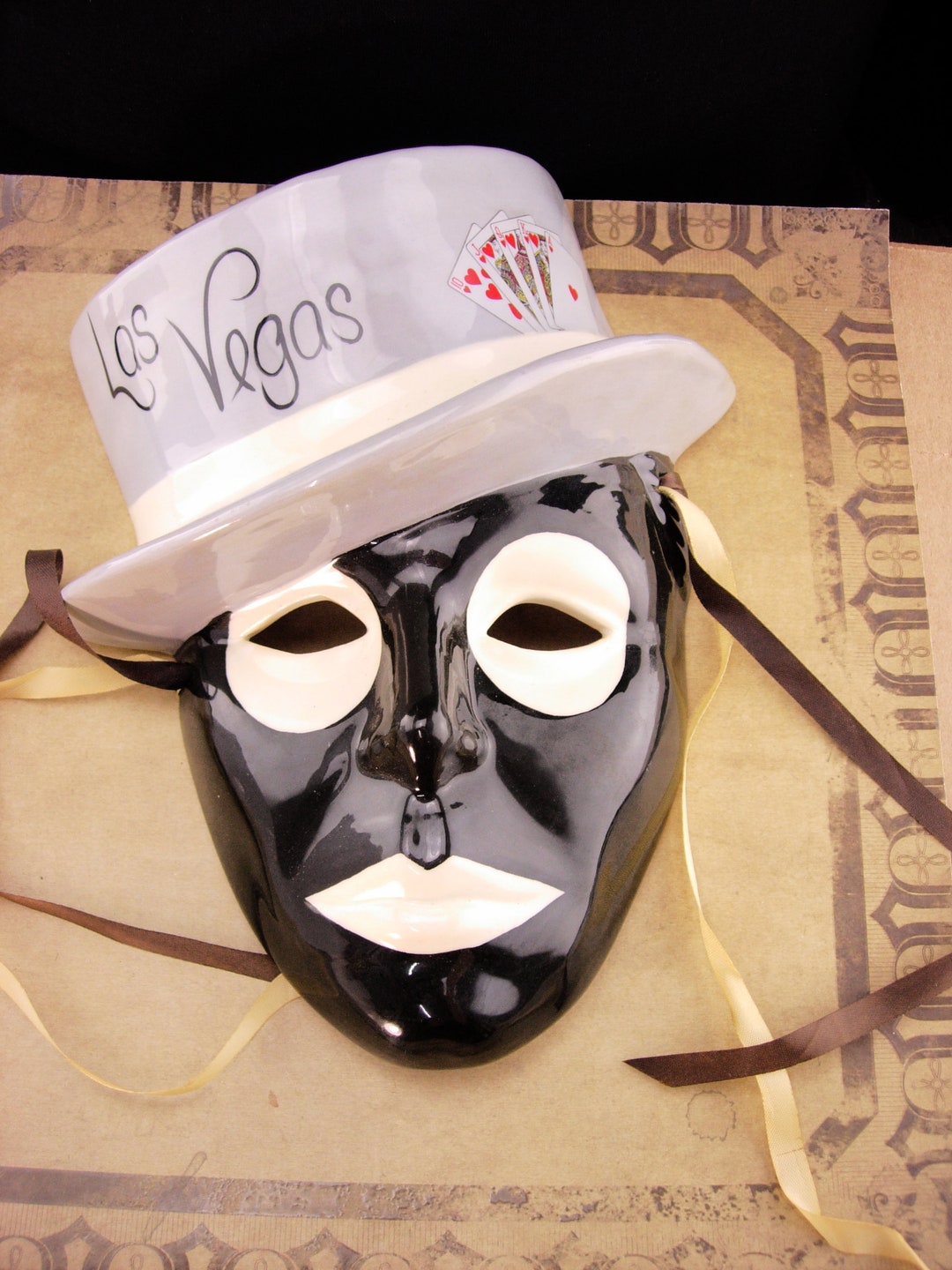 Fred Astair Signed Full Size Mask Vintage Top Hat / Las Vegas Broadway ...