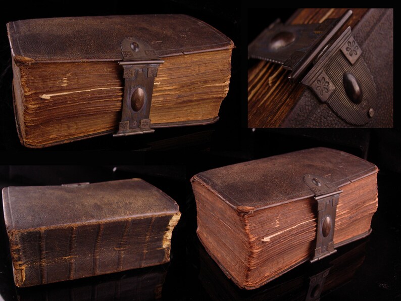 1820 Bible Ornate Hallmark Clasp Antique Inscribed A. P. - Etsy