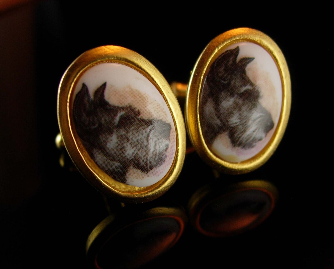 Scottie Dog Cuff Links Scottish Terrier Cufflinks Vintage Pet - Etsy