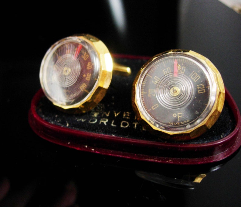 WORKING Thermometer Cufflinks Made in Germany Worldtemp - Etsy