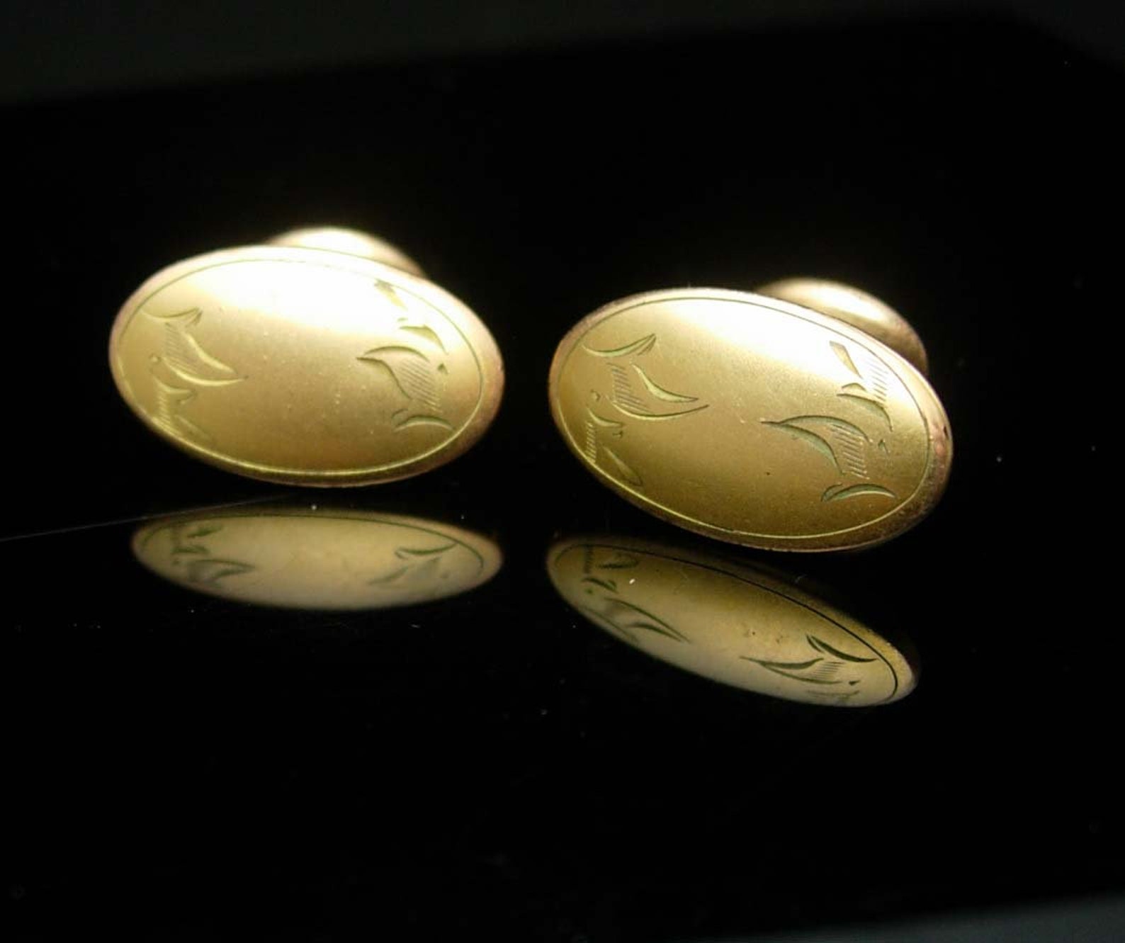 Victorian Cuff Links Wedding Etched Cufflinks Rose Gold Filled | Etsy