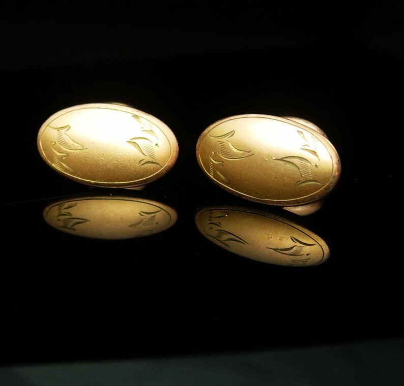 Victorian Cuff Links Wedding Etched Cufflinks Rose Gold Filled | Etsy