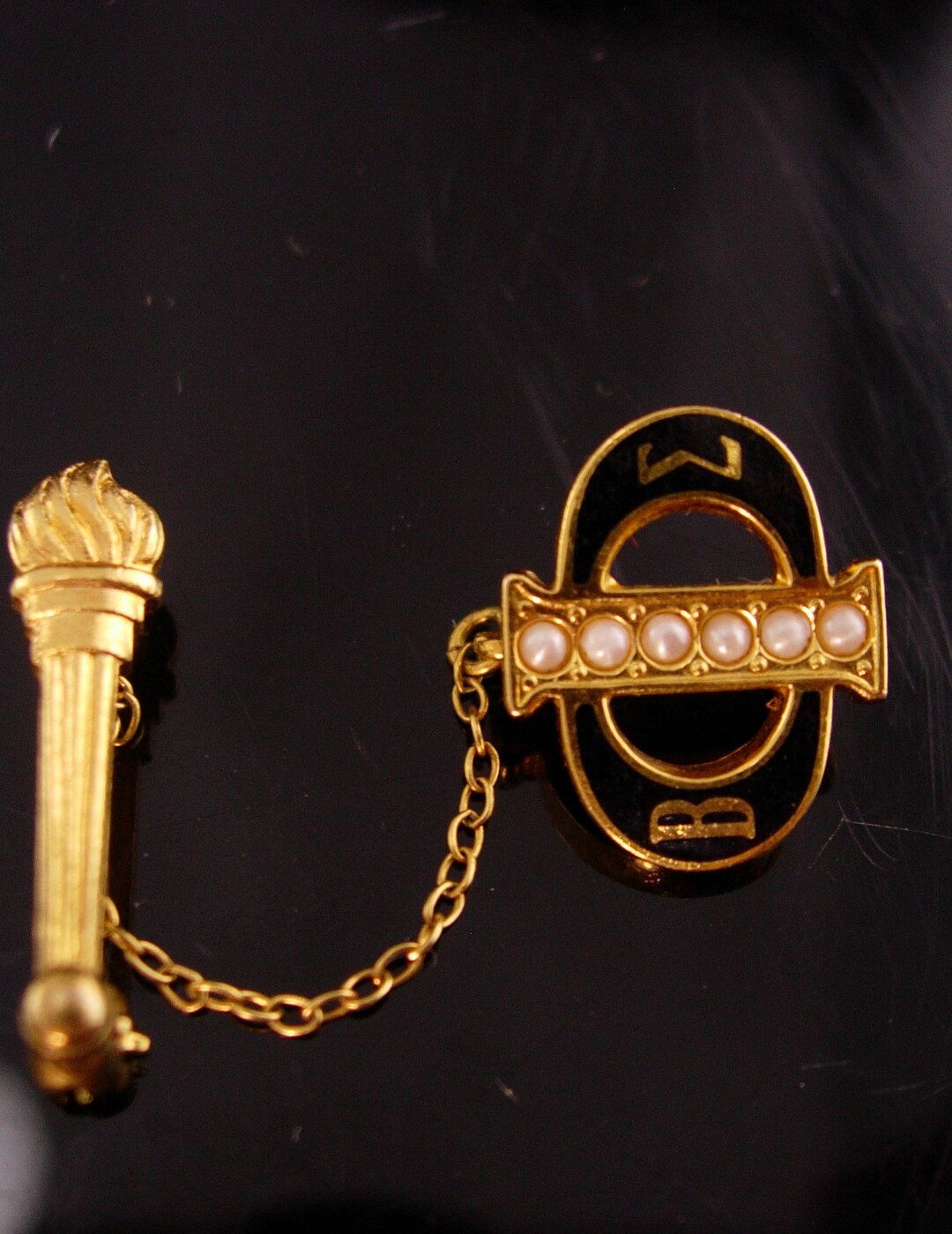 10k Gold BETA Sigma Phi Pin - Rare Fraternity Jewelry - Seed Pearl ...